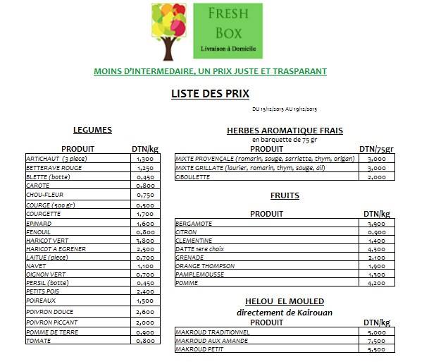 Fresh Box, bon plan de livraison de fruits et légumes frais - Binetna